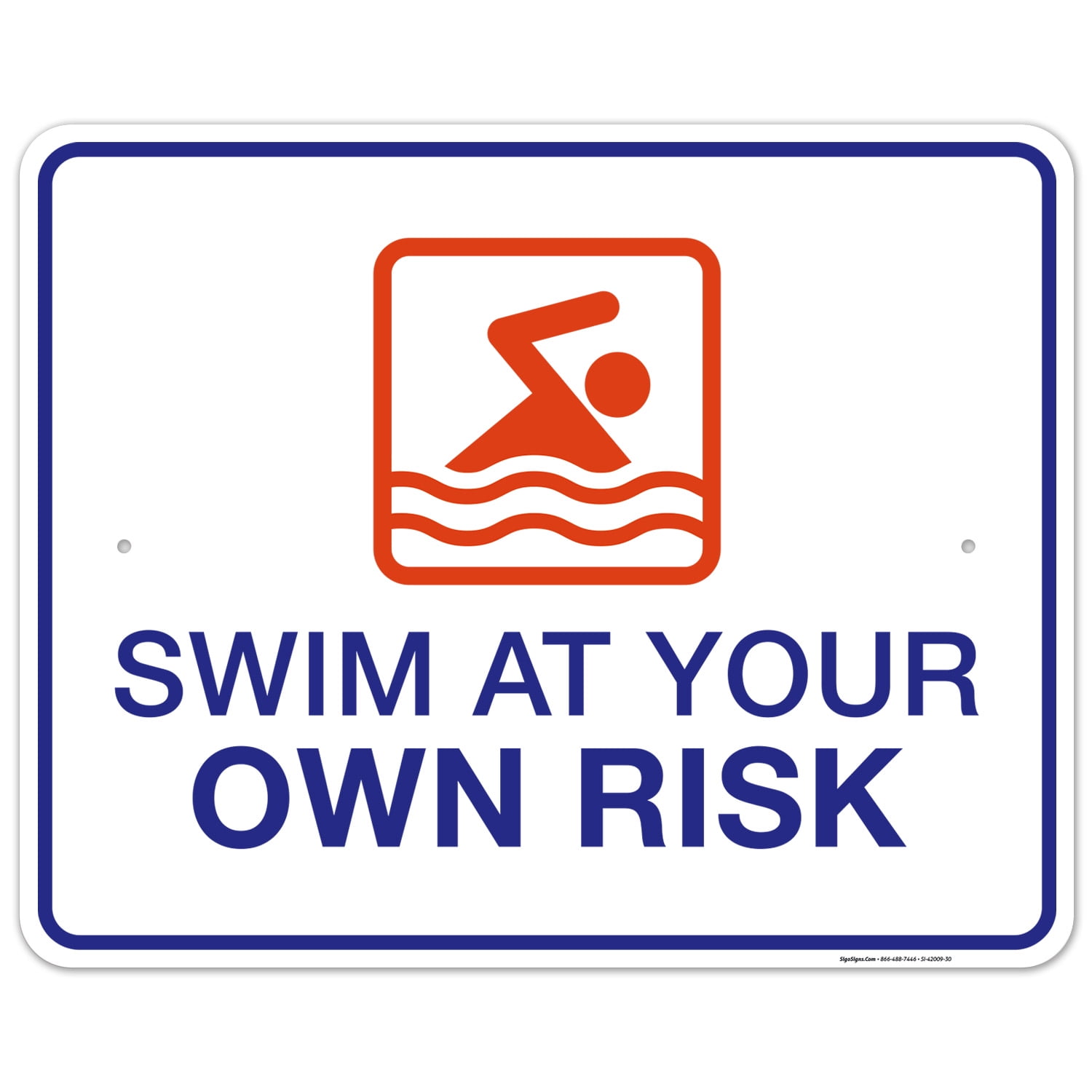 Swim at Your Own Risk Sign, Pool Sign, - Walmart.com