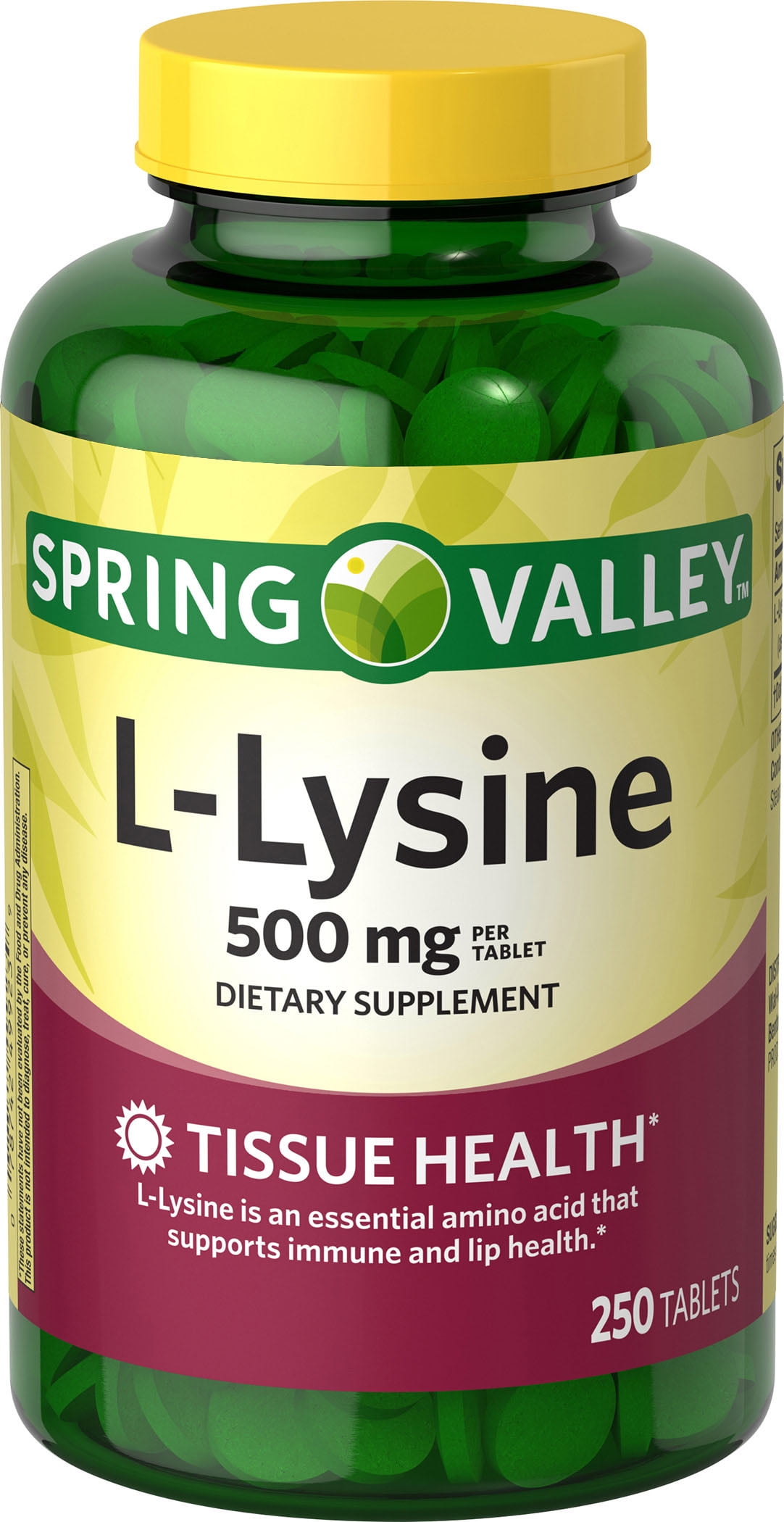 Spring Valley L-Lysine Tablets, 500mg, 250 Count - Walmart.com ...