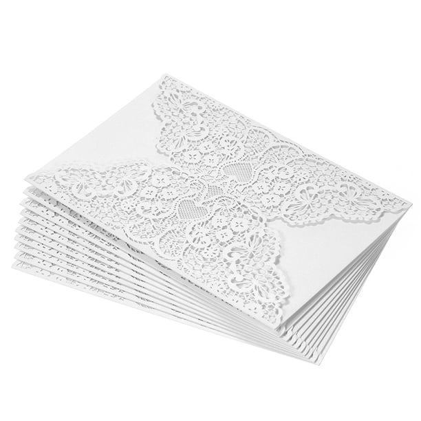 Tarjeta de invitación de papel perla de 10 piezas Invitantes- Blanco ...