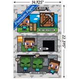 Minecraft - Chibi Chased By Zombies Wall Poster with Push Pins, 14.725 ...