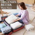 3 Pack Cotton Travel Packing Cubes with Handles, Beige, Regular Styles ...