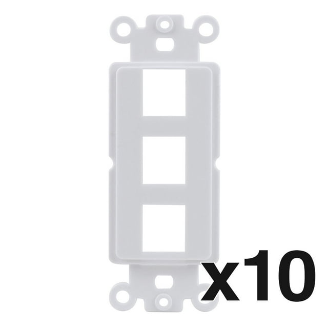 Construct Pro 3-Port Single Gang Keystone Decora Style Insert Strap (10 ...