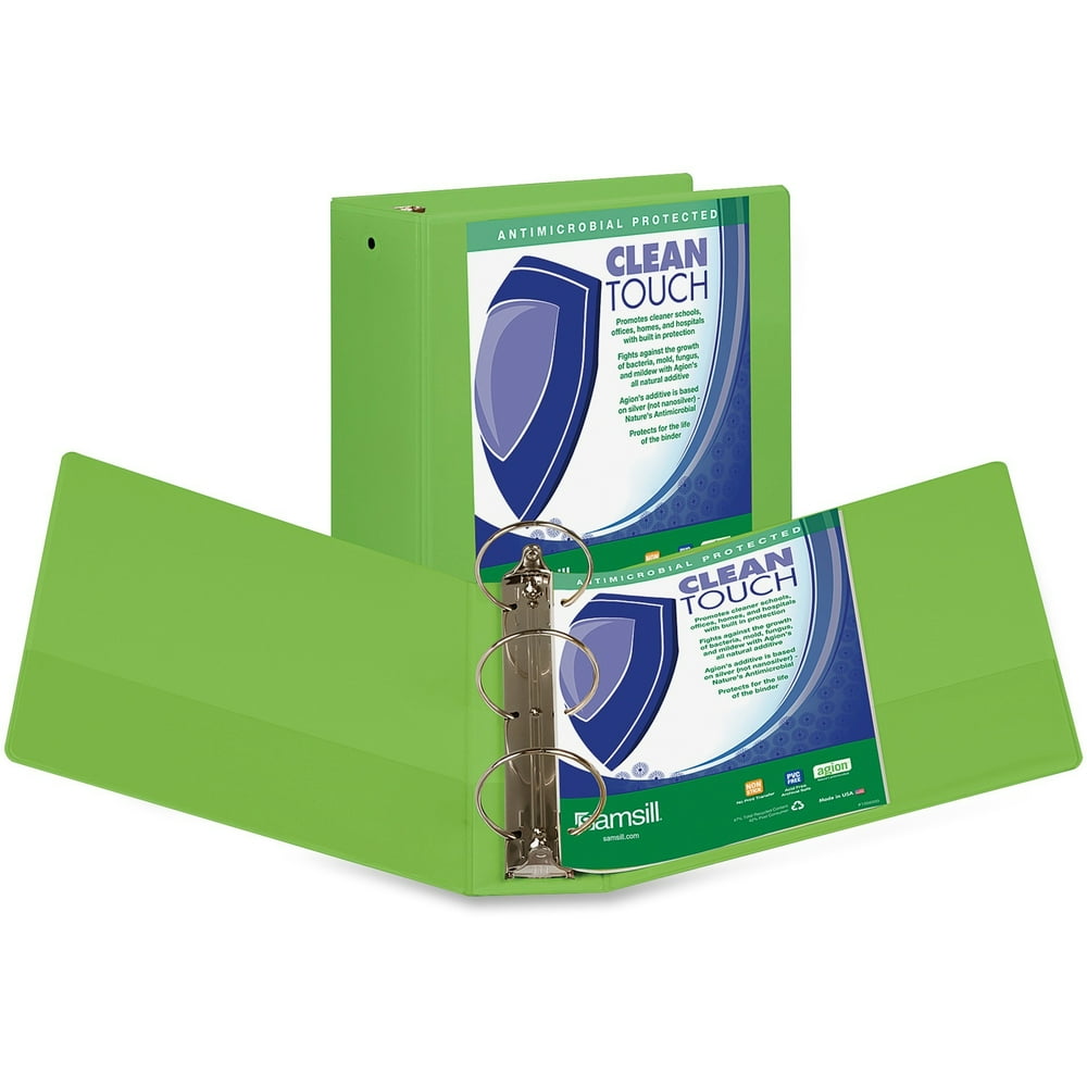 Samsill, SAM17295, Lime Green Clean Touch Antimicrobial View Binder, 1 ...
