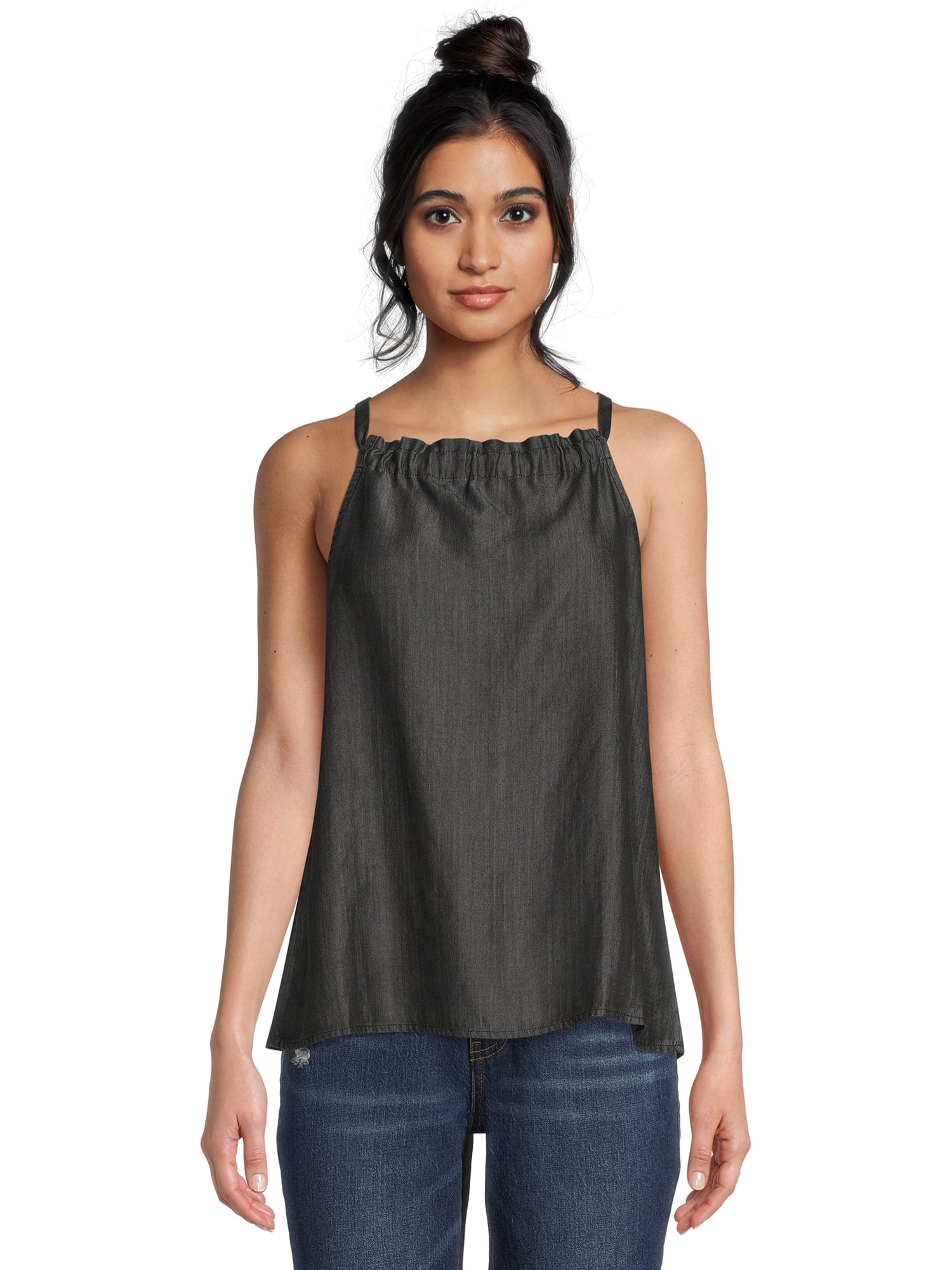 Time and Tru Women's High Neck Halter Top - Walmart.com