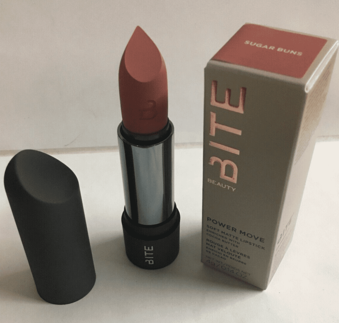 Bite Beauty Power Move Matte Lipstick Sugar Buns 014 Oz Full Size