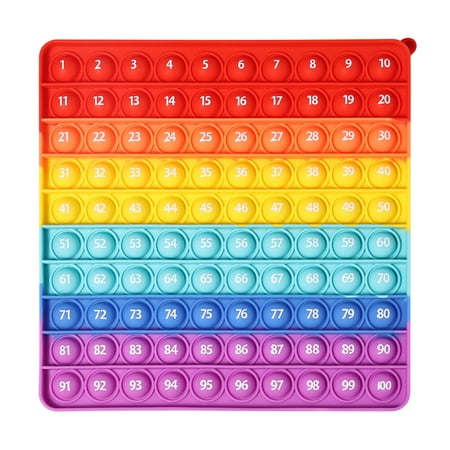 Diconna Bubble Fidget Toy Rainbow Square Stress Relief Toy with Numbers ...