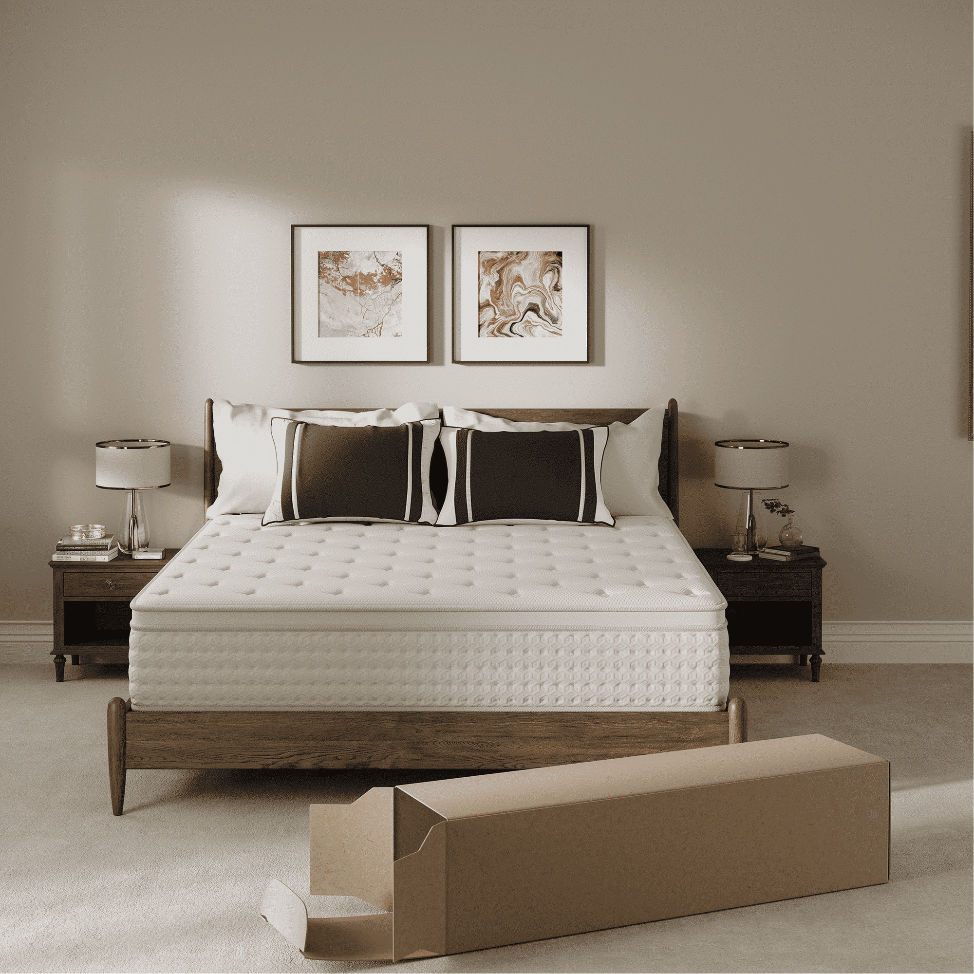 Click here for Vumece White 12 Inch Queen Size Hybrid Mattress In... prices