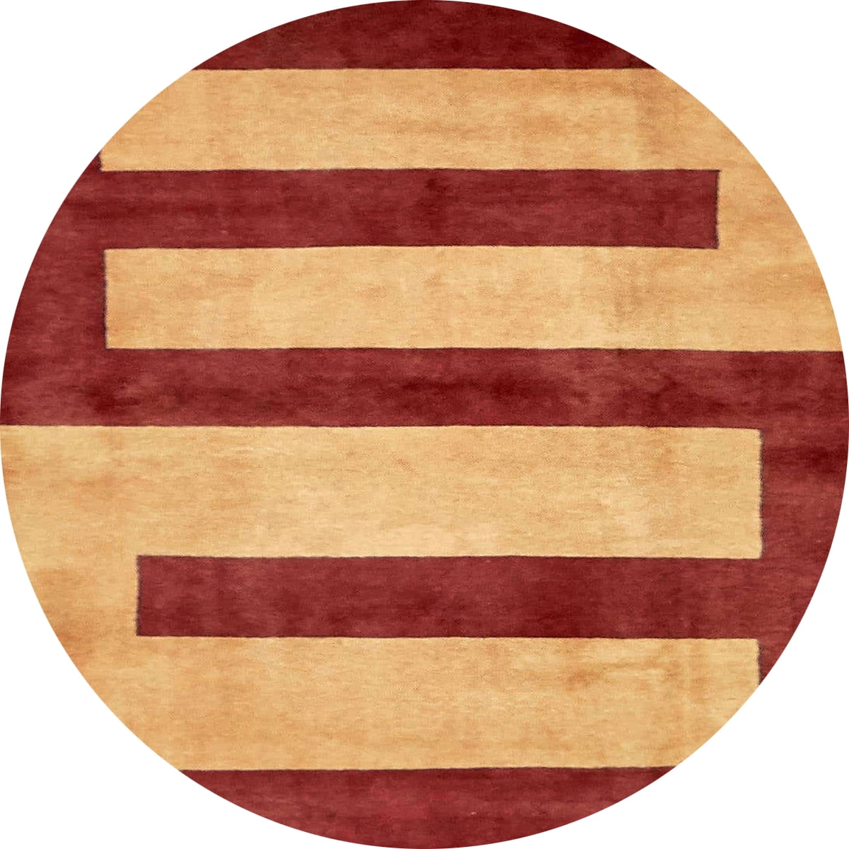 Ahgly Company Indoor Round Abstract Red Abstract Area Rugs, 7' Round ...