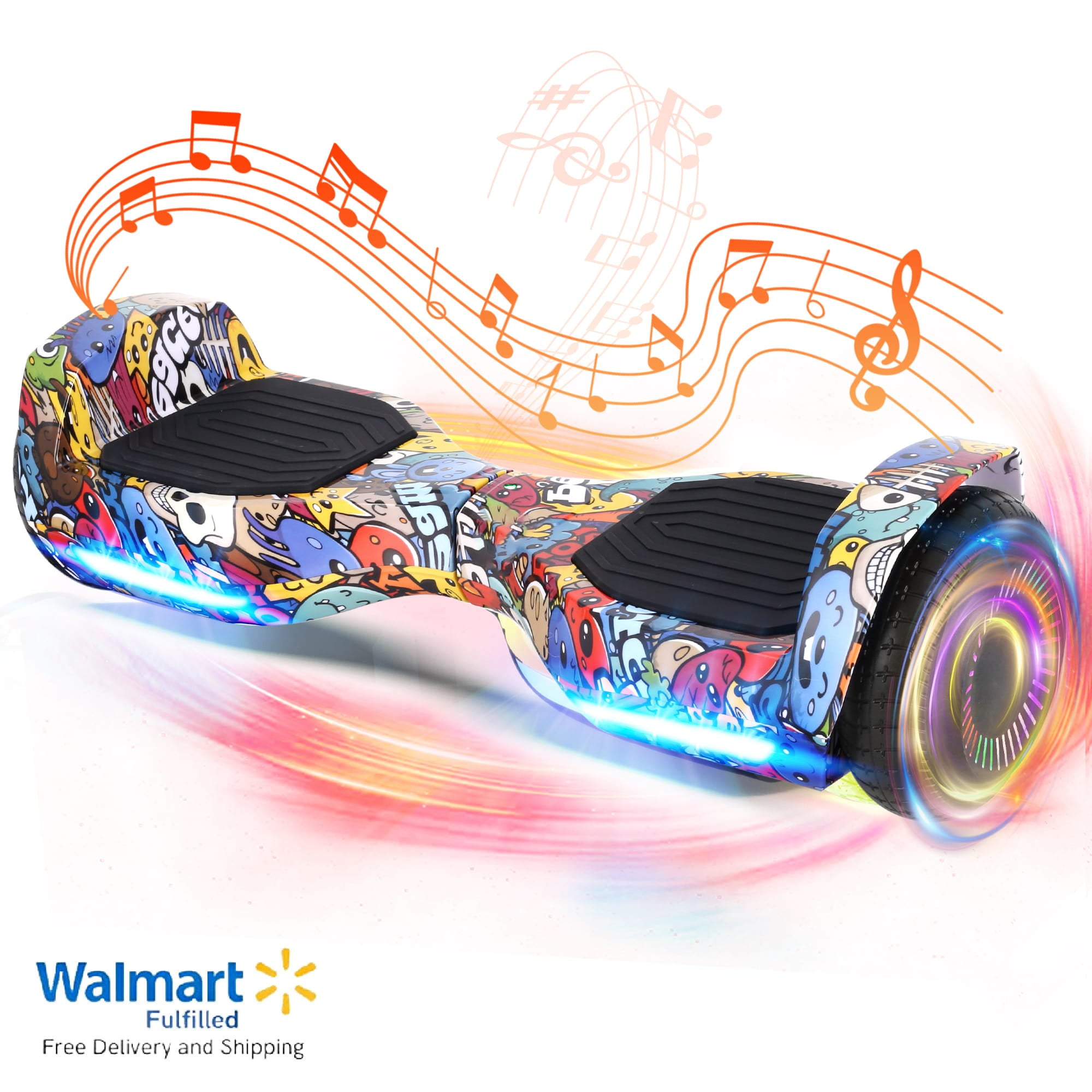 Weelmotion Biist Ultra Fun Cartoon 6.5 Inch Hoverboard  Hover Board For All With Shining Wheels And Led Head Lights  Ul2272 Certified With Speaker An