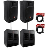 Harbinger VARI V3415 Professional 15" Powered Speakers Pair System with ...