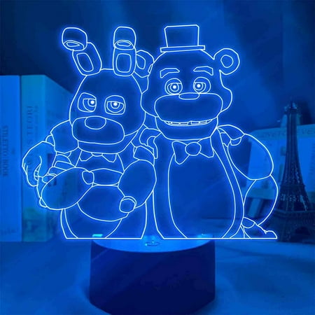 FNAF Night Lights 3D LED Anime Night Light, Kids 3D Illusion Lamp 7 ...