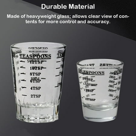 45ML Glass Bakeware Measuring Cup Shot Heavy Ounce Cups For Kitchen ...