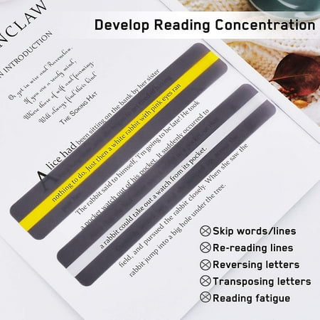 Surrme dyslexia Guided Reading Ruler, Colored Highlight Reading Strips ...