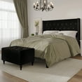 Castle Place Button Tufted Wingback Velvet Upholstered Bed with Storage ...