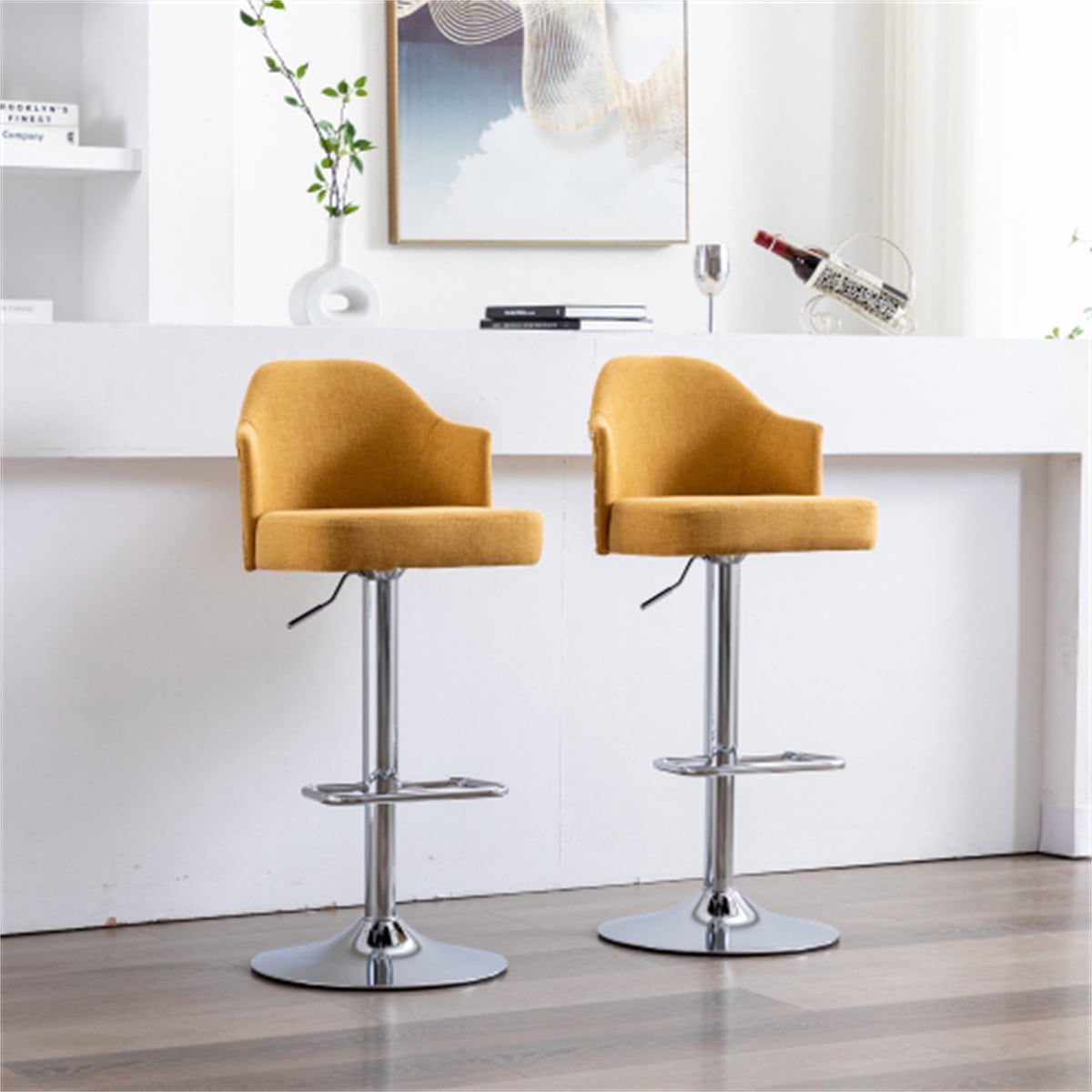 Swivel Bars Tools Set of 2, 360 Degree Adjustable Bar Chair with Bent ...