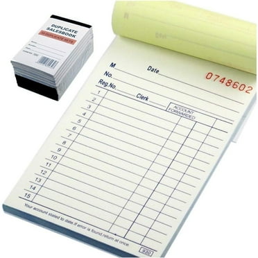 100 Pack of Sales Book Order Receipt Invoice Carbonless Copy 50 Sets 3. ...