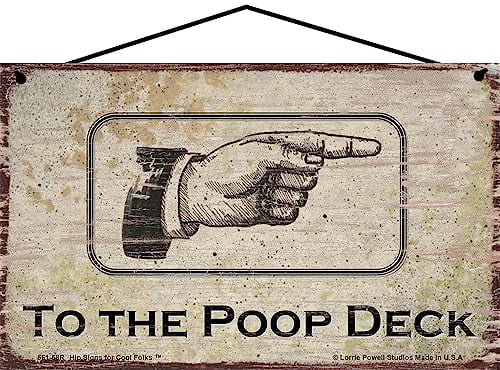 5x8 To The Poop Deck RIGHT - Vintage Style Sign with Pointing Hand ...