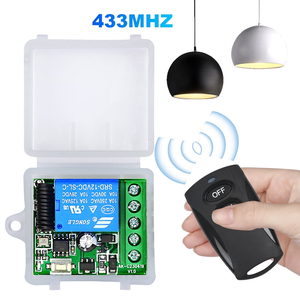 Receptor 433MHz Mini Módulo 1CH DC 12V Relé 10A para Puertas Garaje LED ...