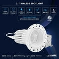Luxrite Trimless 2 Inch LED Recessed Lighting with Junction Box, CRI 90 ...