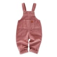 Baby Solid Color Cuffed Hem Overall Jumpsuit, Skin Friendly Material ...