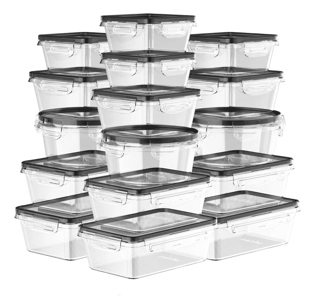 Contenedores Plásticos Herméticos Para Almacenar 16 Piezas con Tapa ...