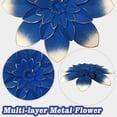 9.5 Inch Dark Blue Metal Flower Wall Art Decor - Rustic Modern Floral ...