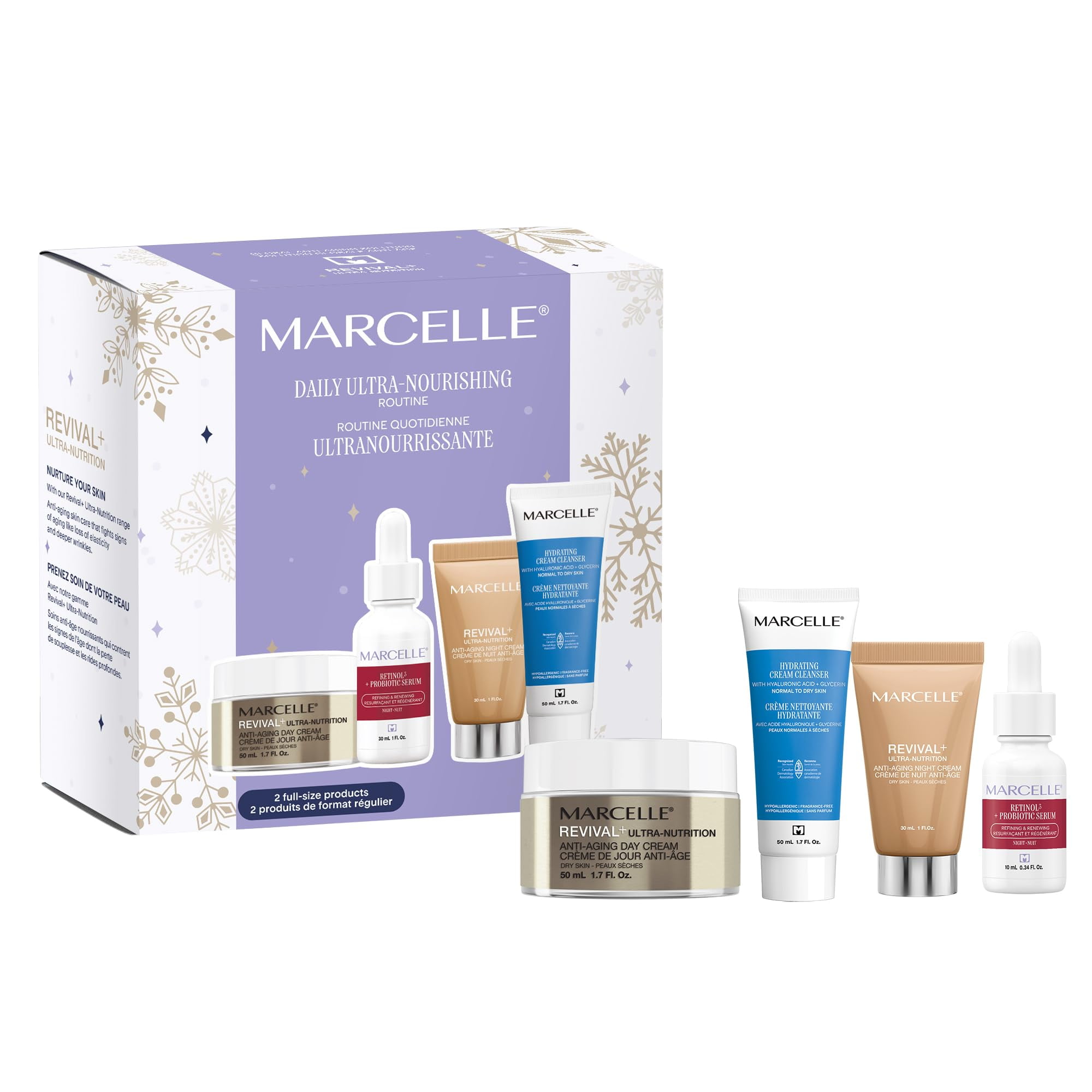 Marcelle Revival+ Ultra-Nutrition Set, Set de regalo navide o, Rutina ...