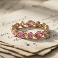 925 Sterling Silver Yellow Gold Plated Marquise & Round Pink Sapphire ...