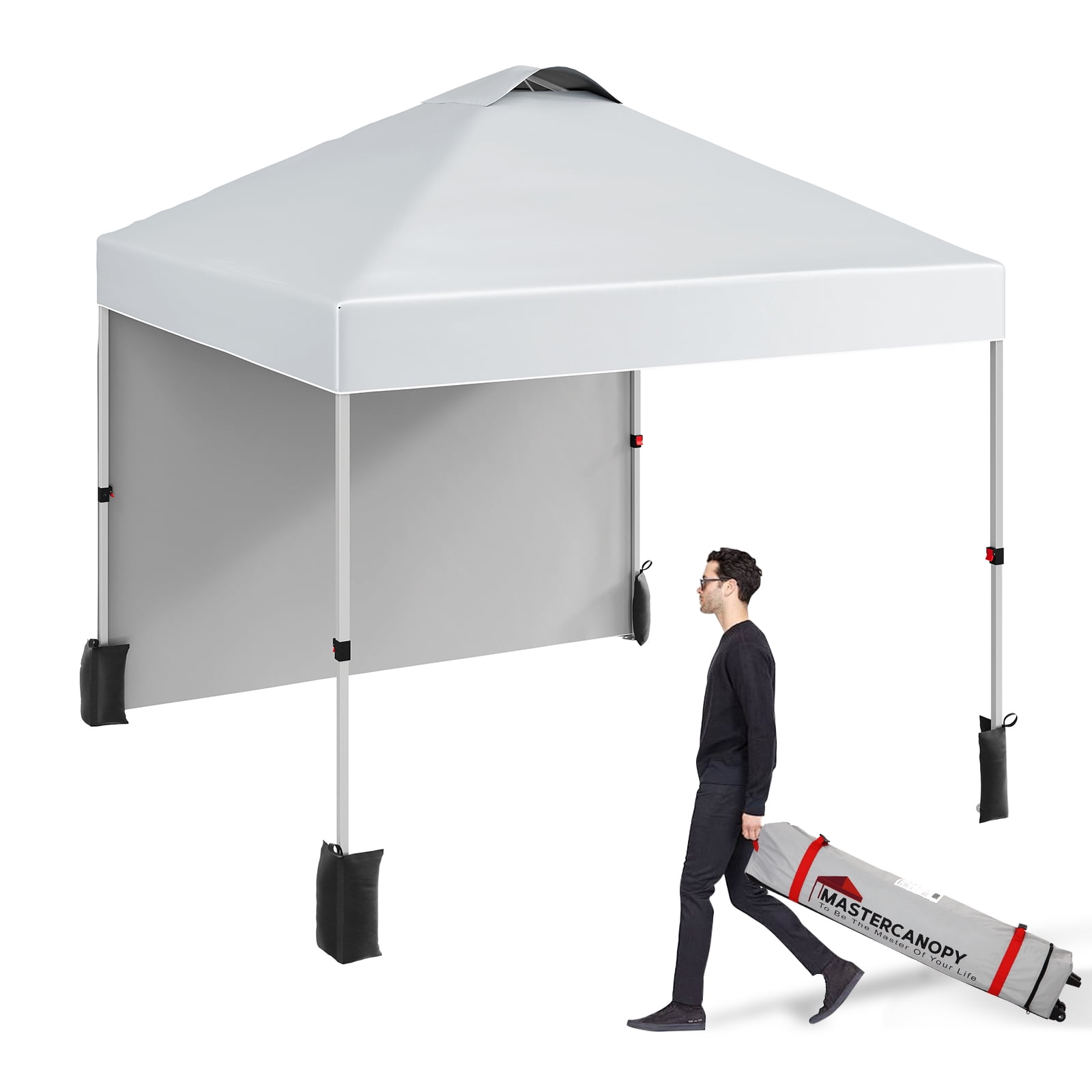 Canopy Tent 10x10 Ft, Pop Up Tent Canopy with 1 Sidewall & Vented Top ...