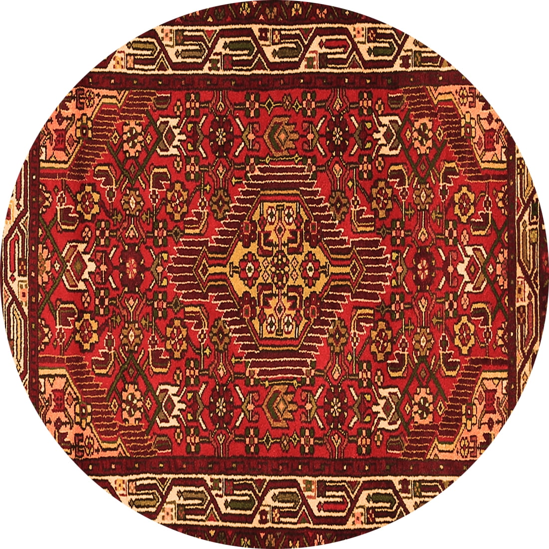 Ahgly Company Indoor Round Persian Orange Traditional Area Rugs, 6 ...