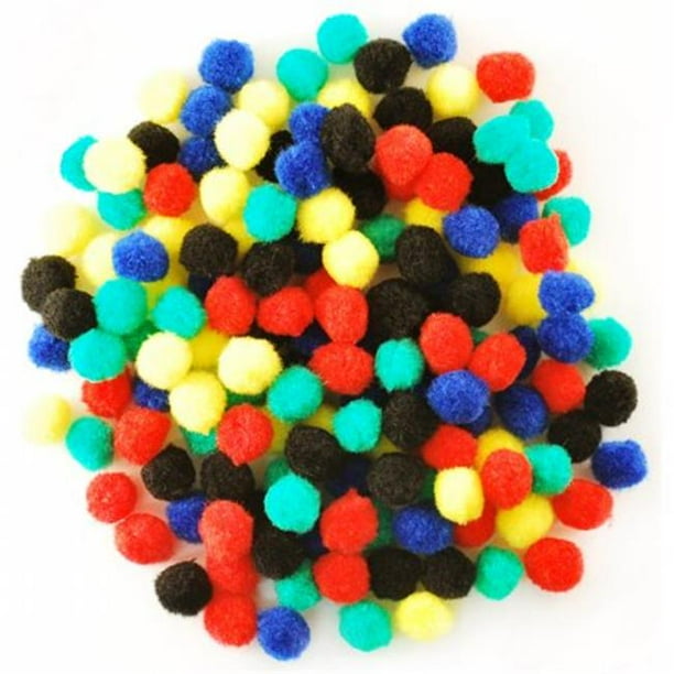 Mini Pom-Poms .5'' 150/Pkg-Assorted Primary - Walmart.com - Walmart.com