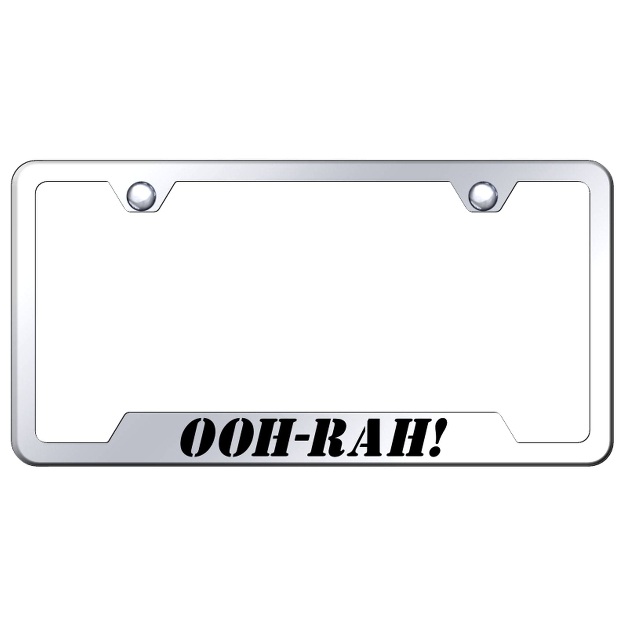 Marine OOH-RAH! Laser Etched Logo Cut-Out License Plate Frame (Chrome ...