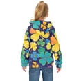 BZSMCE Colorful Four Leaf Clover Print Hoodie Casual Pullover ...