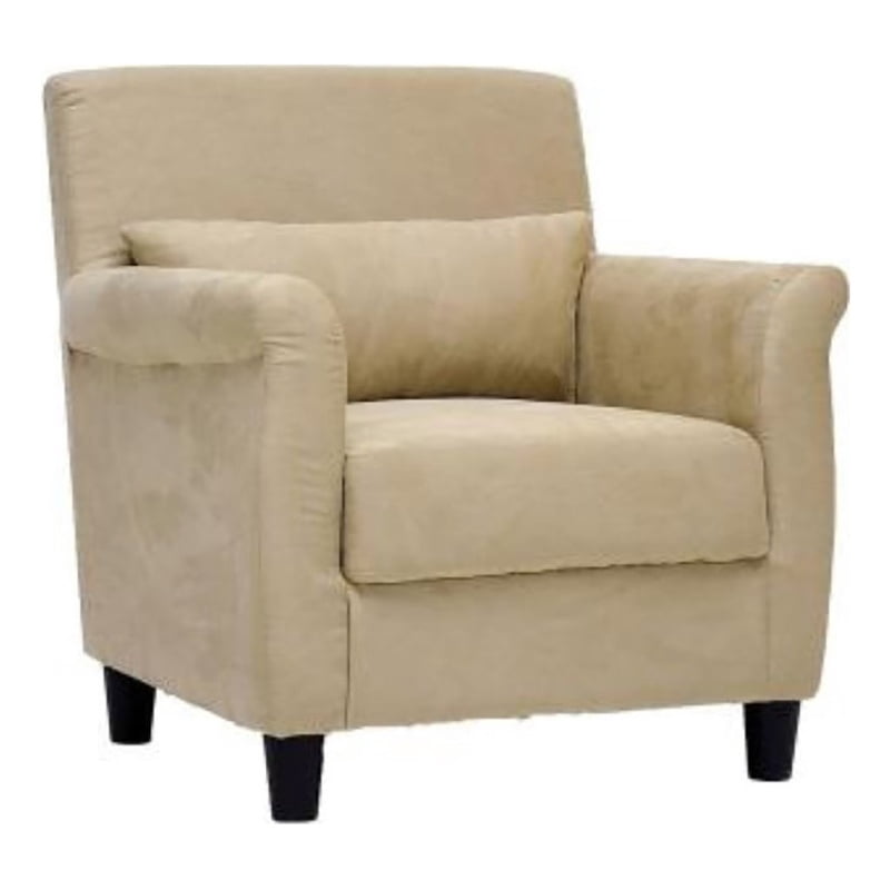 Bowery Hill Contemporary Microfiber Upholstered Club Arm Chair in Tan ...