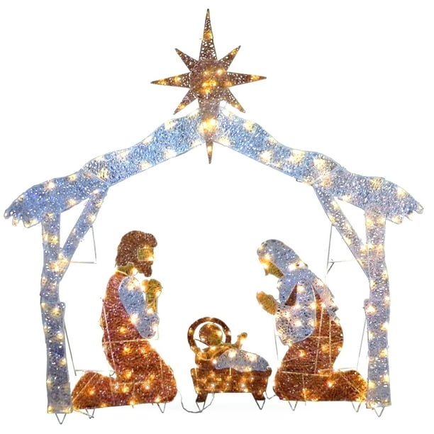 Lighted Outdoor Christmas Decoration Jesus Baby Nativity LED Christmas ...