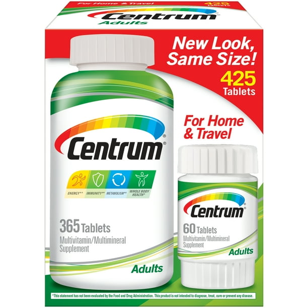 Centrum Adult Multivitamins, Multivitamin/Multimineral Supplement with ...