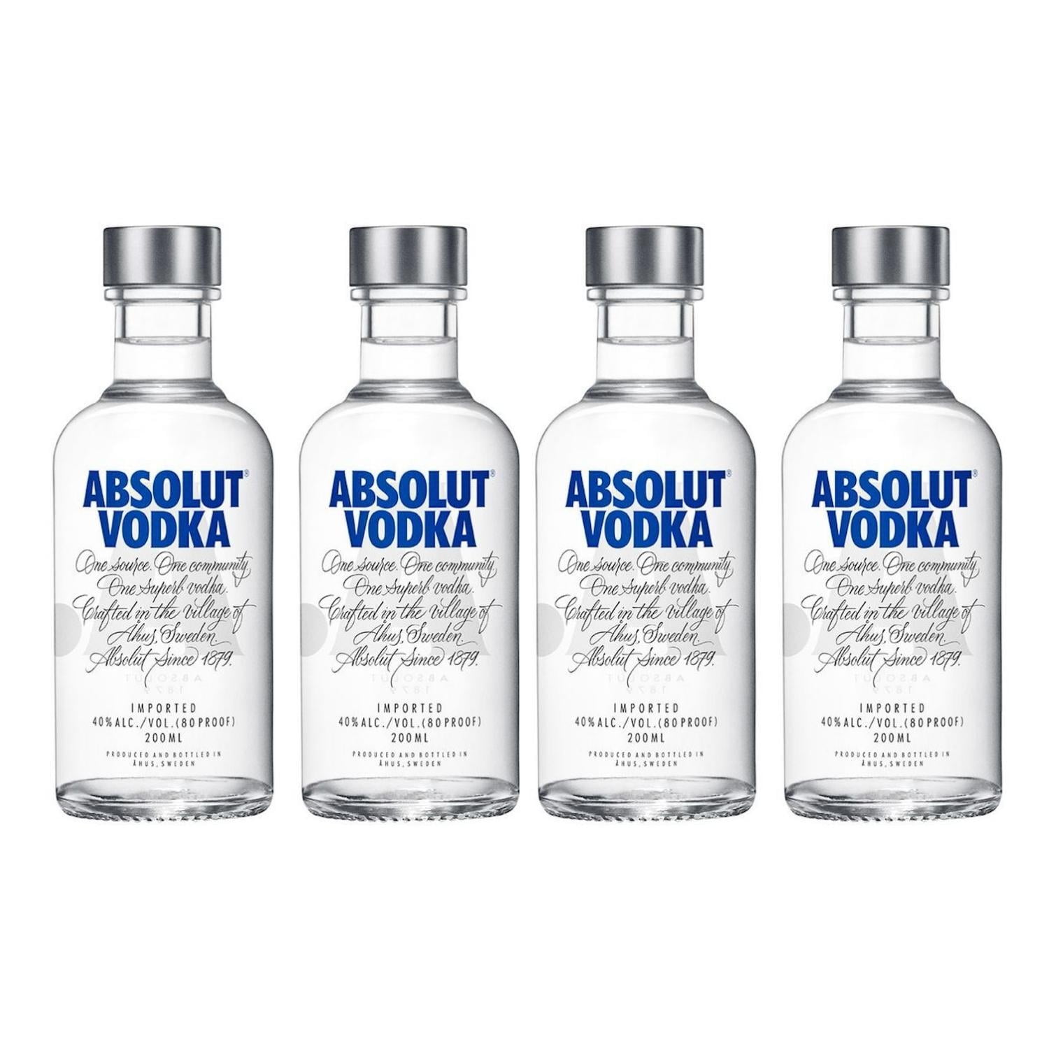 Pack de 4 Vodka Absolut Azul 200 ml Absolut Azul | Walmart en línea