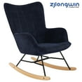 Fabric Upholstered Nursery Rocking Accent Chairs with High Backrest ...