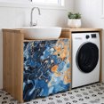 Abstract Fluid Art Cabinet Curtains for Kitchen 35"W x 35"L, Marble ...
