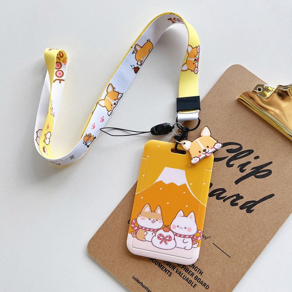 Cute Kawaii Bus Keychains With Lanyard Shiba Inu Card Access Control ...