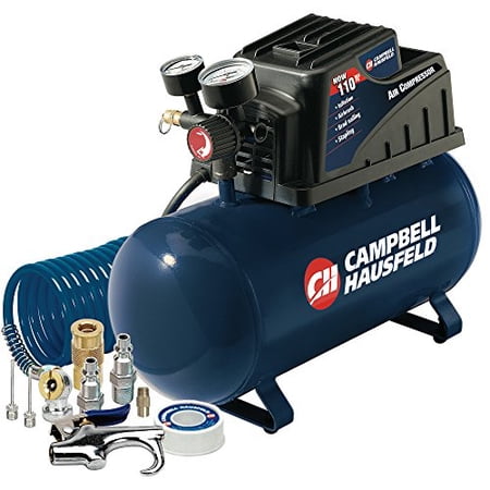 Campbell Hausfeld Air Compressor, 3-Gallon Horizontal Oilless with 10 ...