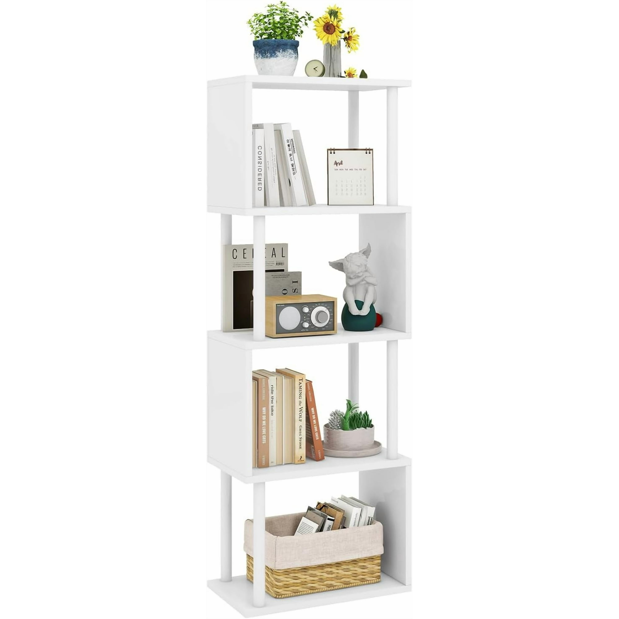 Click here for Jmhbb S Shaped Geometric Bookcase  Modern Wood Dis... prices