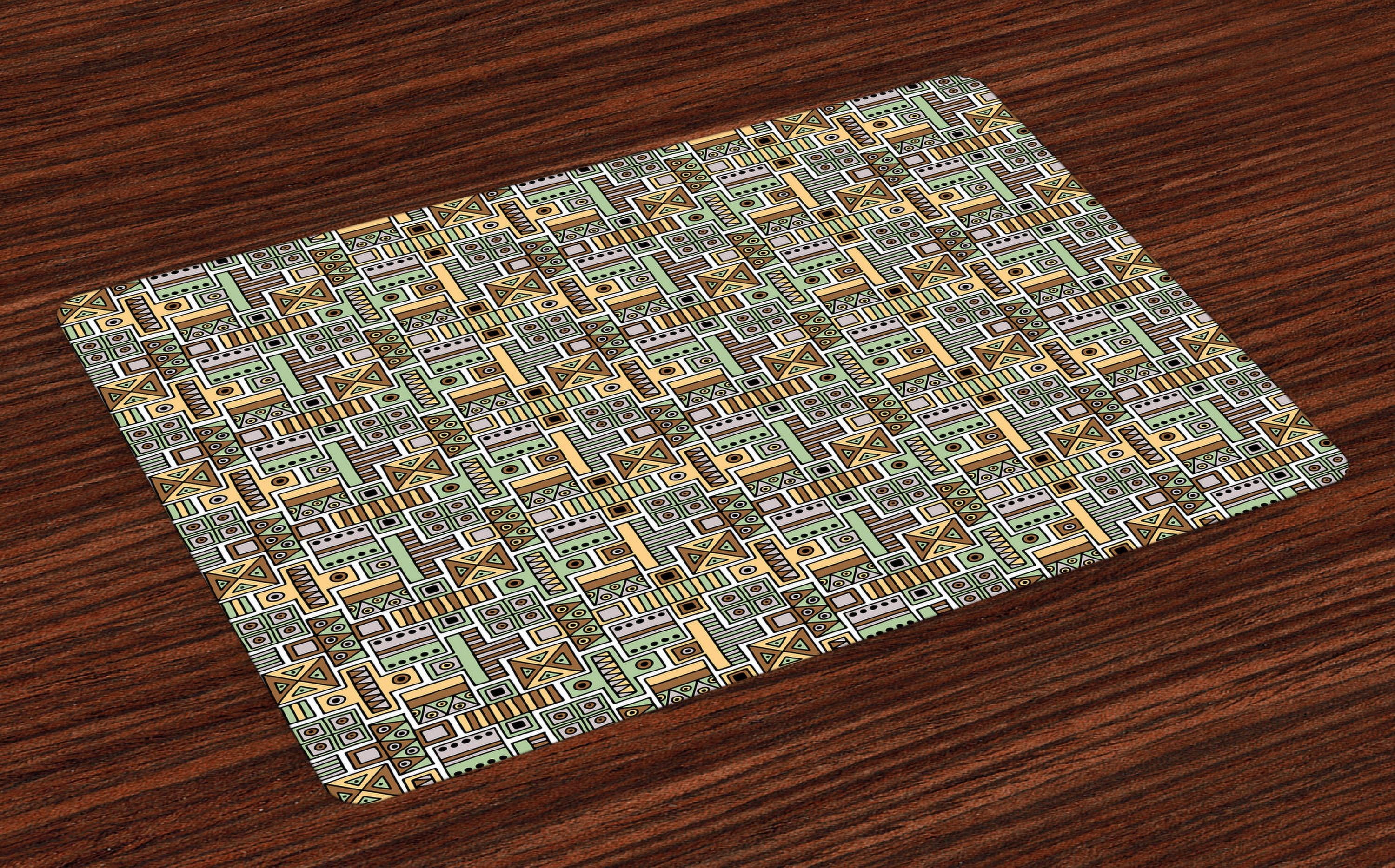 Ambesonne Tribal Place Mats Set of 4, Funky Ethnic, Standard Size ...