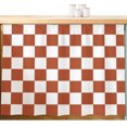 Burnt Orange Plaid Cabinet Curtain, Modern Checkerboard Plaid Repeating ...