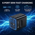 50W 6-Port USB Charging Station – Portable Multi Port Fast Charger for ...