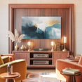 Abstract Color Block TV Dust Cover 43 Inch, Gradient Blue Grey Black ...