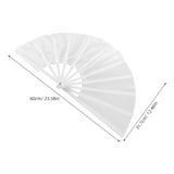 OUNONA White Handled Fan DIY Craft Blank Folding Fan Compact Foldable ...