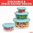 EatNeat 4-Piece Glass Food Storage Containers - Stackable, Nesting, BPA ...
