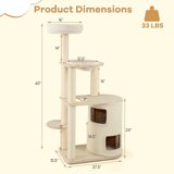 Resenkos 60-Inch Tall Cat Tree with Two-Story Condo and Sisal ...