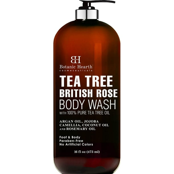 Botanic Hearth Tea Tree Body Wash with British Rose Extract- Acne Body ...